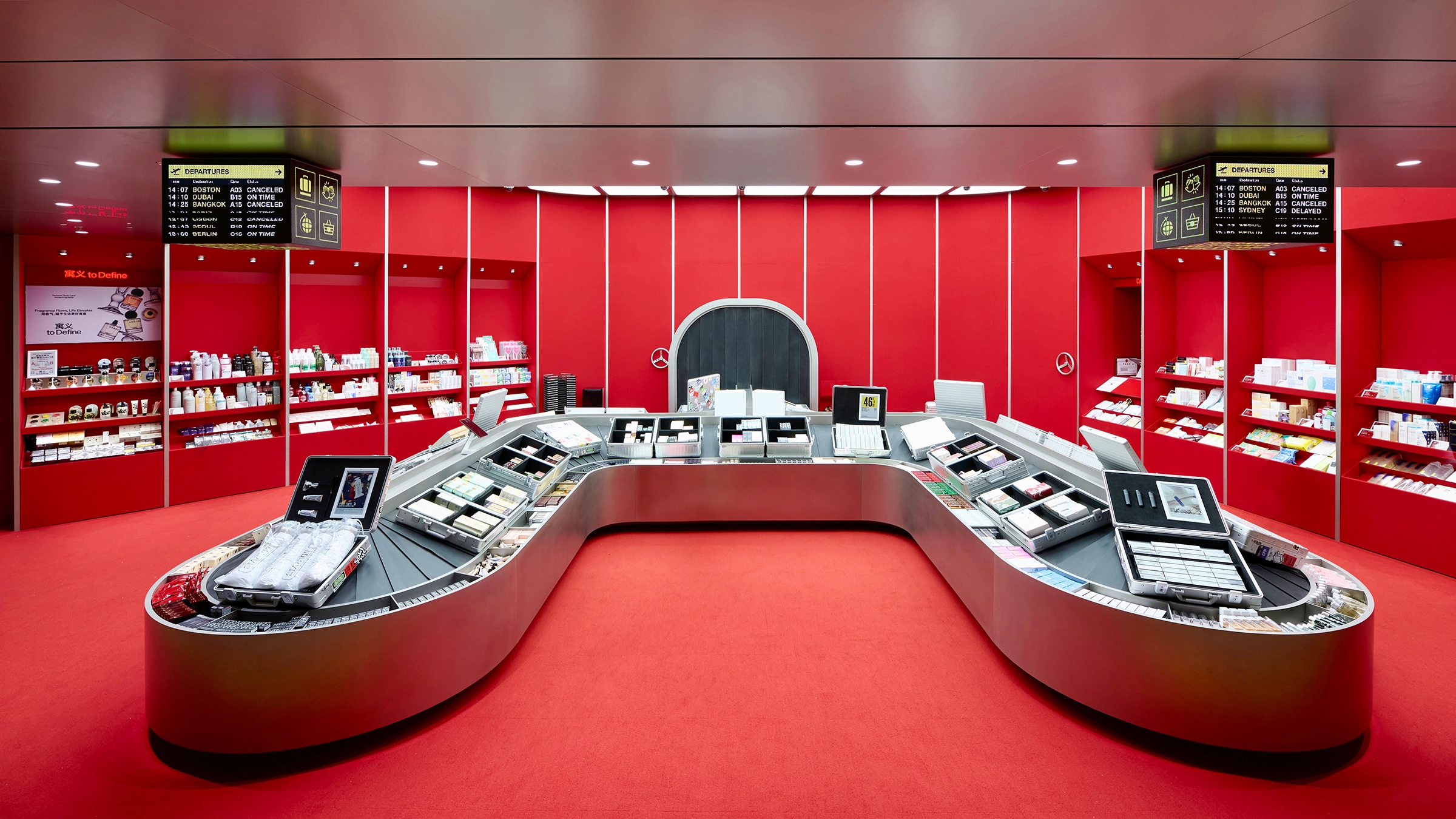 HARMAY Hongqiao: AIM Architecture’s Red Beacon of Airport Retail | urdesignmag